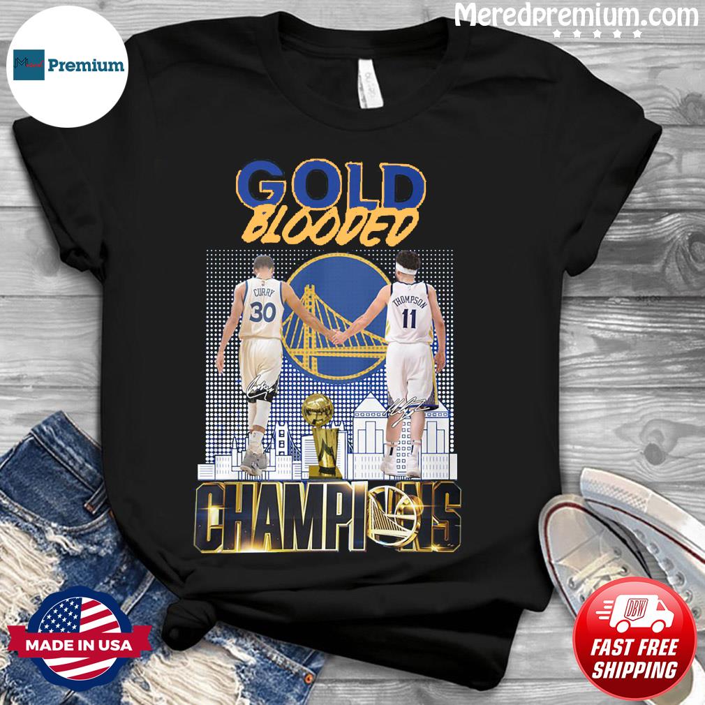 Gold Blooded Stephen Curry And Klay Thompson NBA Champions Signatures ...