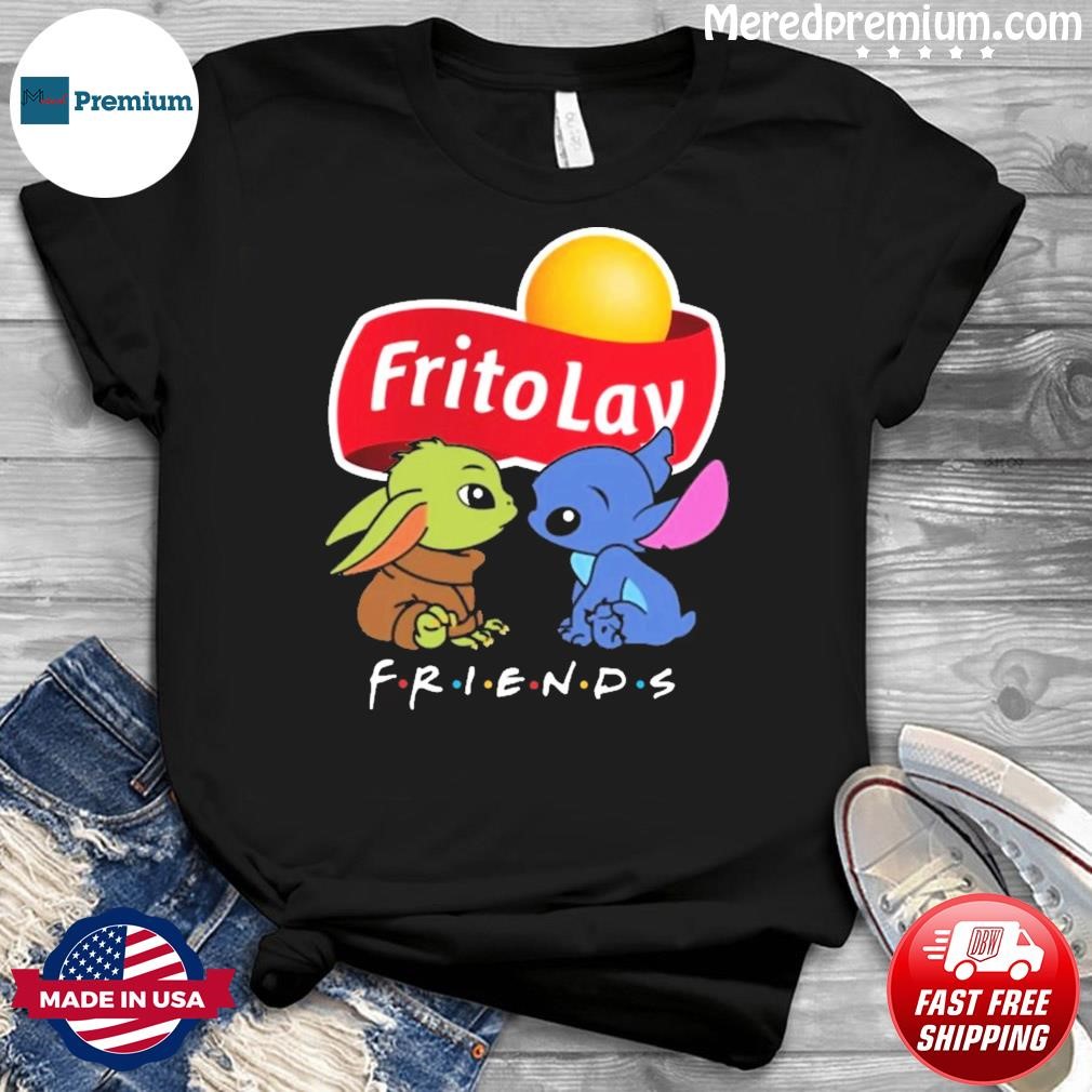 Friends Baby Stitch And Baby Yoda Frito Lay Logo Shirt, hoodie, sweater ...