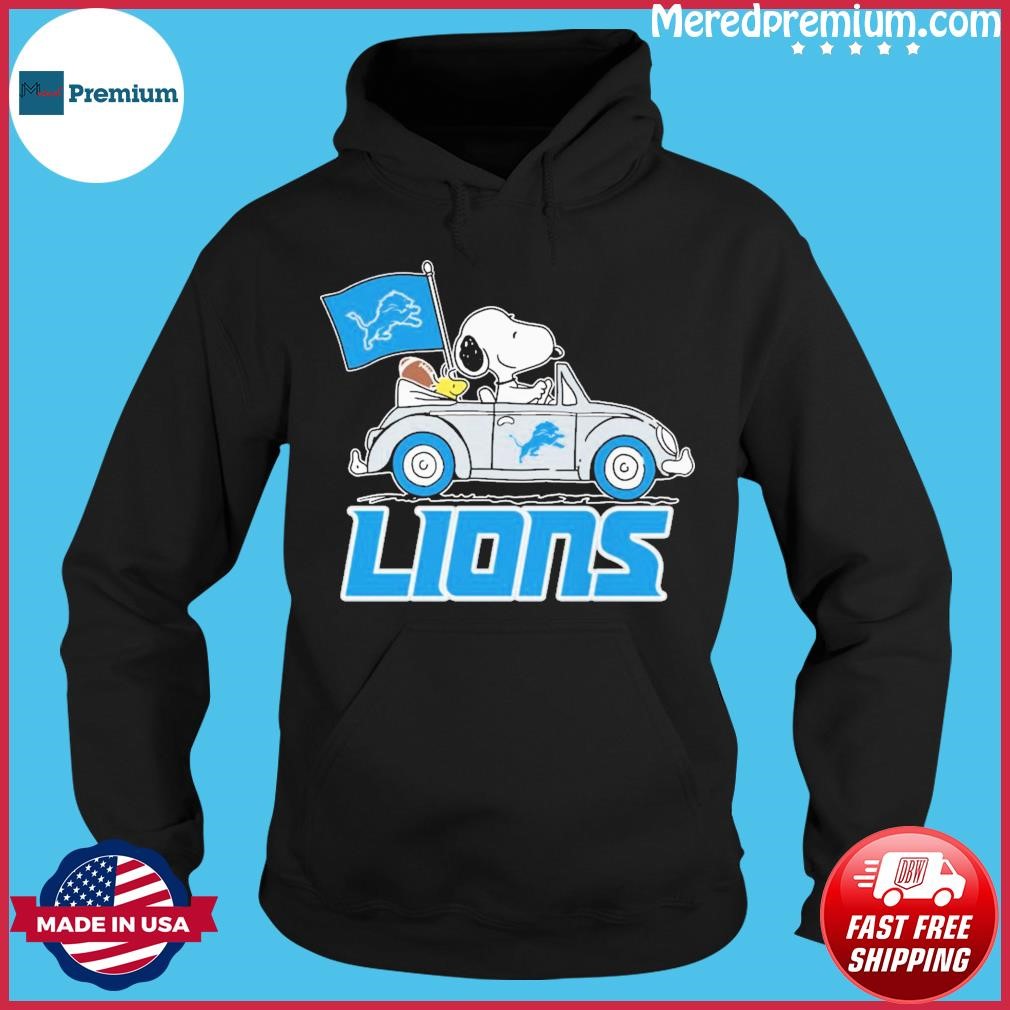 The Peanuts Snoopy And Woodstock Drive Car Detroit Lions Shirt, hoodie ...