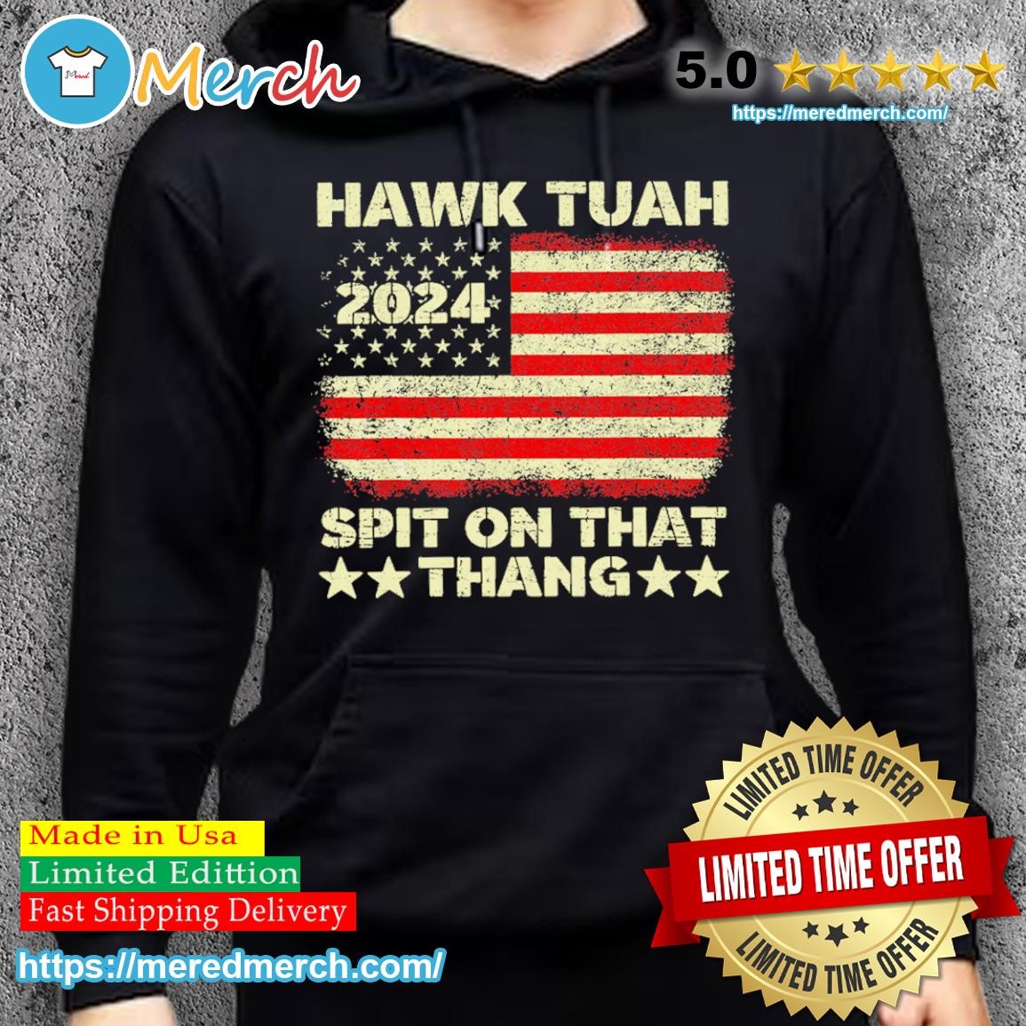 American Flag Hawk Tuah 2024 Spit On That Thang Shirt – Meredmerch