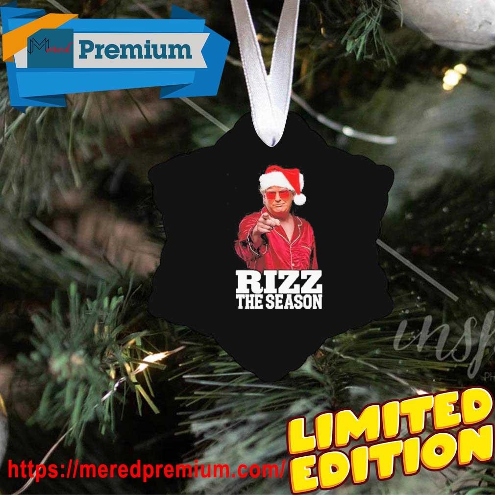Rizz The Season Trump Christmas Santa Pajama Rizzmas Christmas Ornament ...