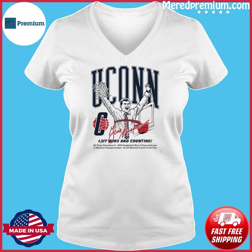 Geno Auriemma Uconn Basketball Coach 1,217 Wins And Counting Shirt ...