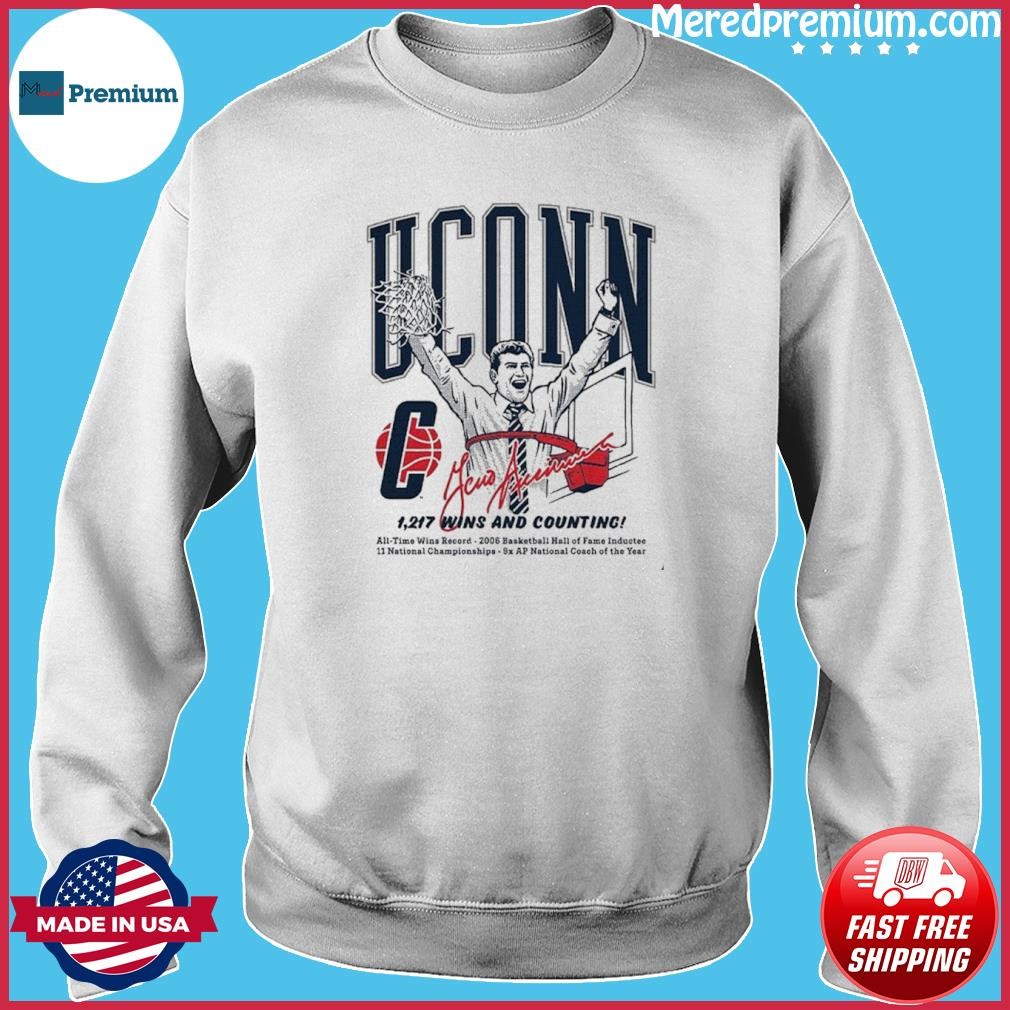 Geno Auriemma Uconn Basketball Coach 1,217 Wins And Counting Shirt ...
