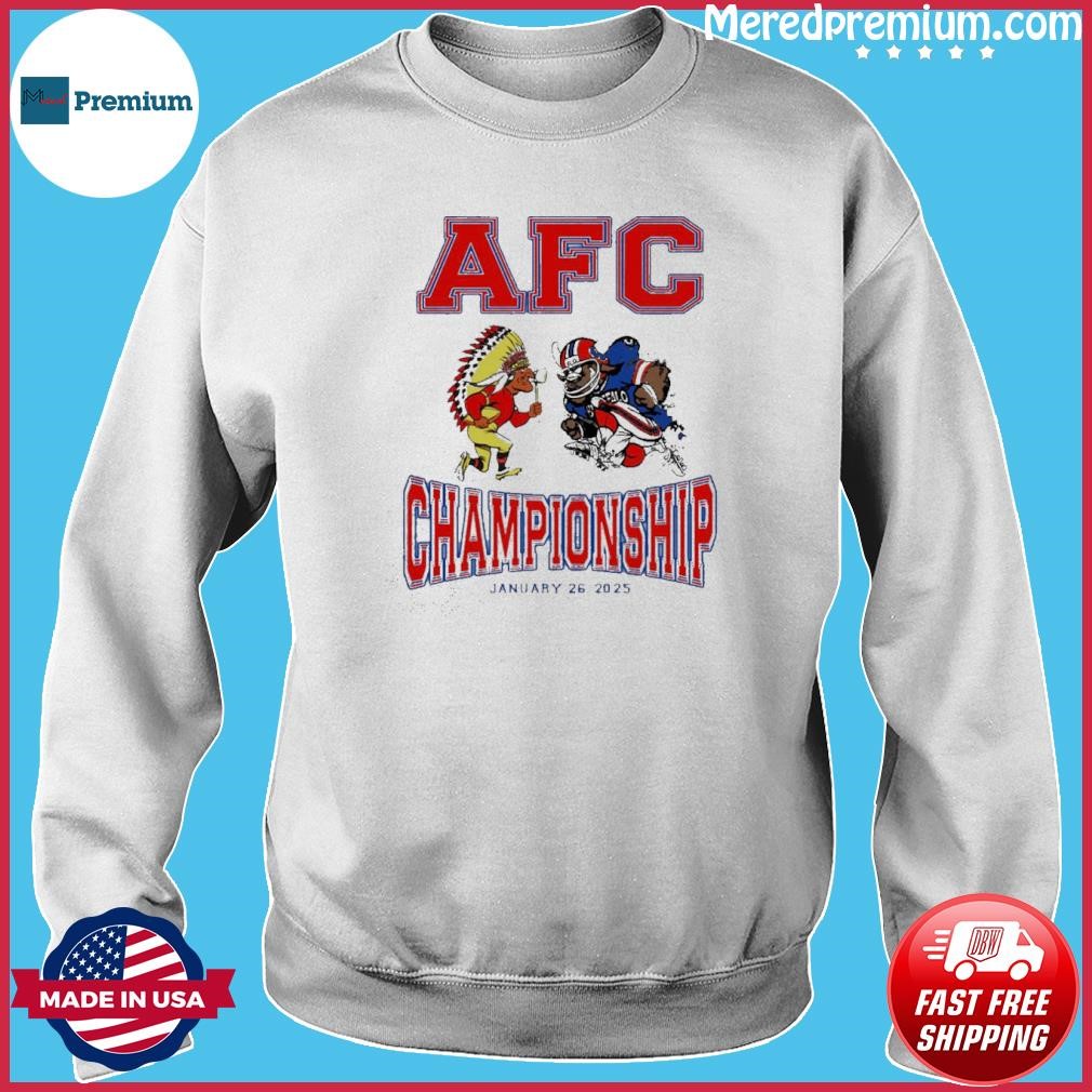2024 AFC Championship Kansas City Chiefs Vs Buffalo Bills Mascots Shirt ...