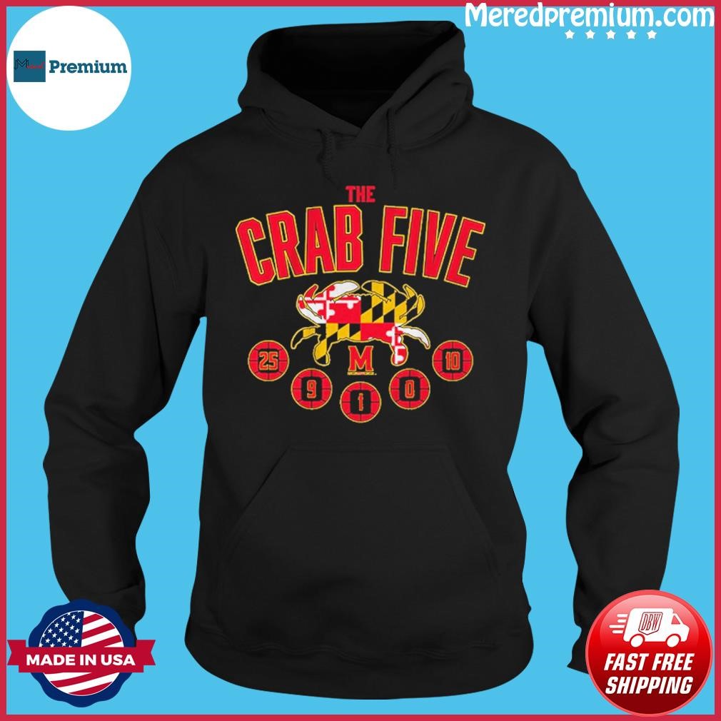 Maryland Basketball The Crab Five Crab Flag Shirt, hoodie, sweater ...