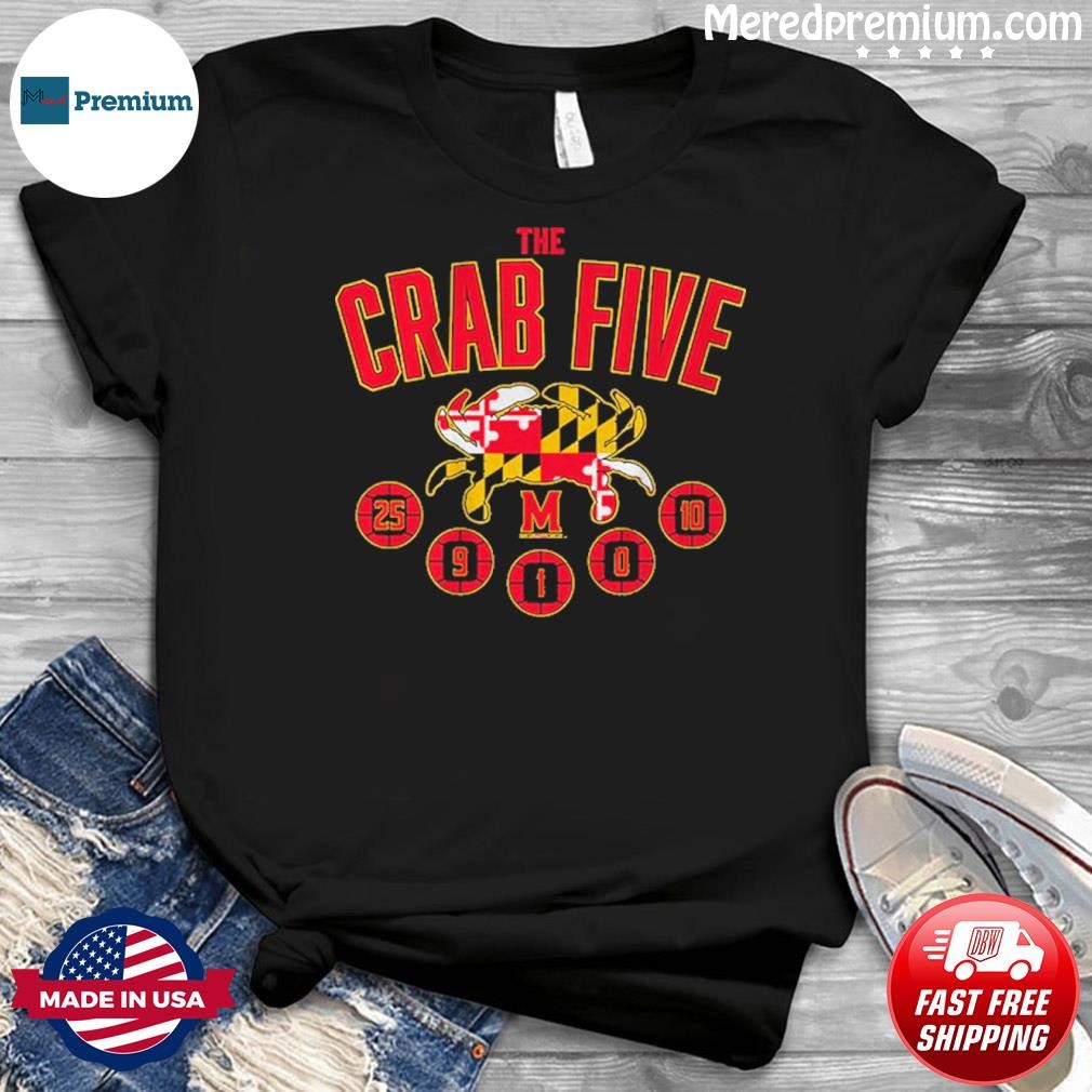 Maryland Basketball The Crab Five Crab Flag Shirt, hoodie, sweater ...