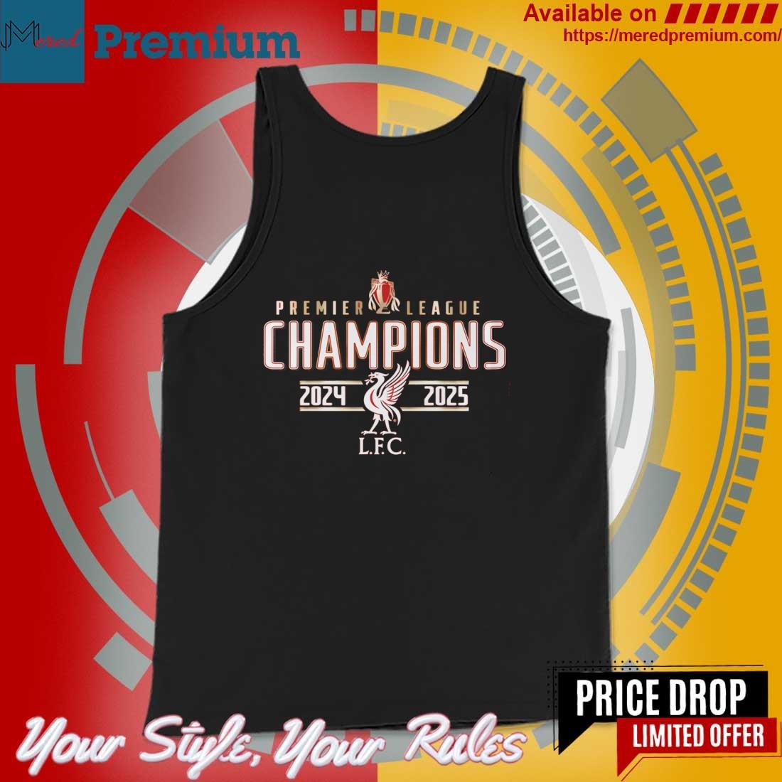 Official Liverpool Premier League Champions 2024-2025 LFC Trophy Shirt ...