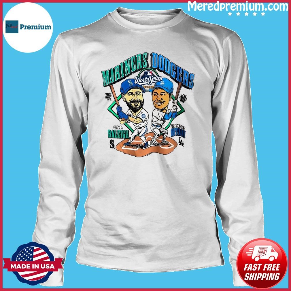 Official Mariners Cal Raleigh vs Dodgers Shohei Ohtani cartoon 2025 ...