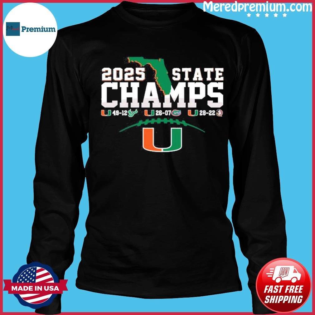 Official The U Miami Hurricanes State Champions Shirt, hoodie, sweater ...